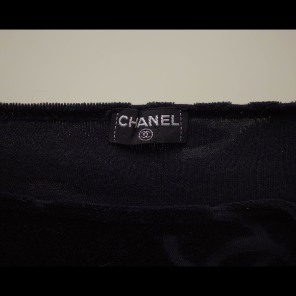 CHANEL | Tops | Chanel Cc Logo Velour Crop Top | Poshmark